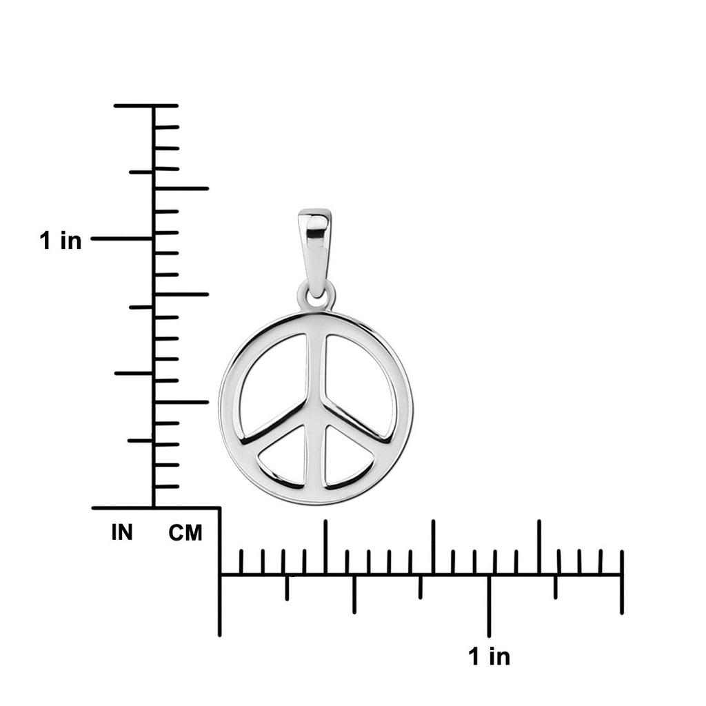 Sterling Silver Small Peace Sign Pendant Necklace, 18" – Hawaiian ...