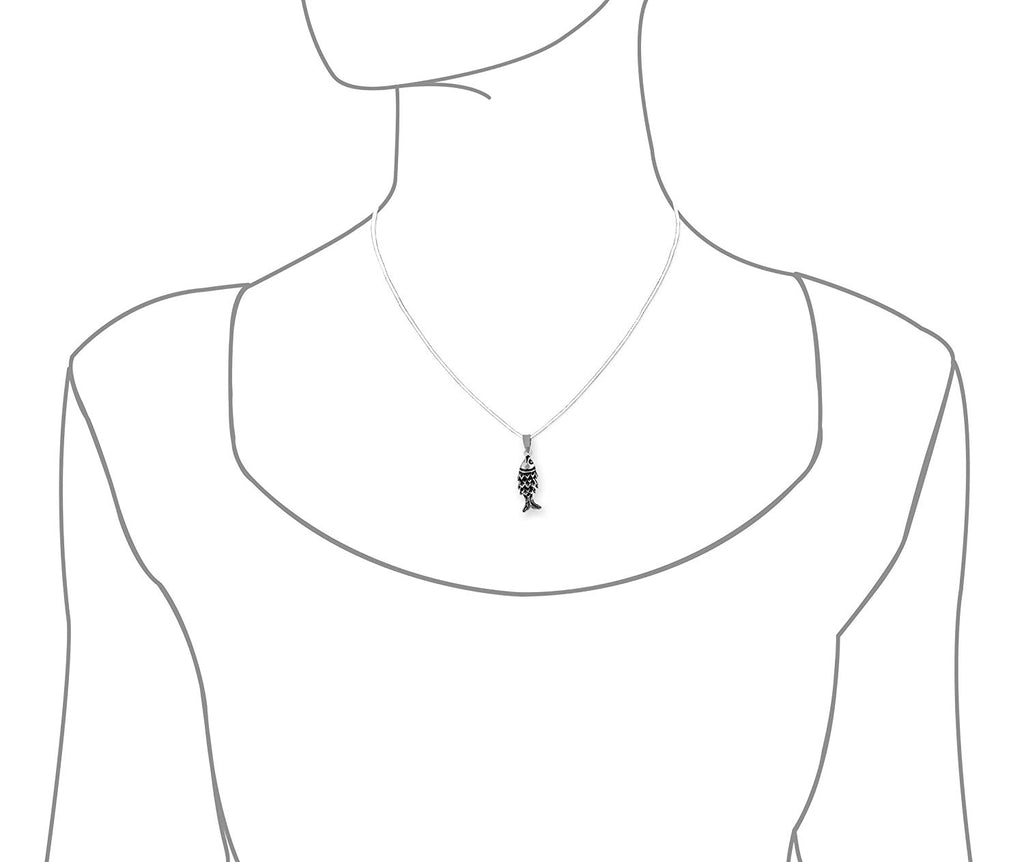 Sterling Silver Small Segmented Fish Pendant Necklace, 18" – Hawaiian ...