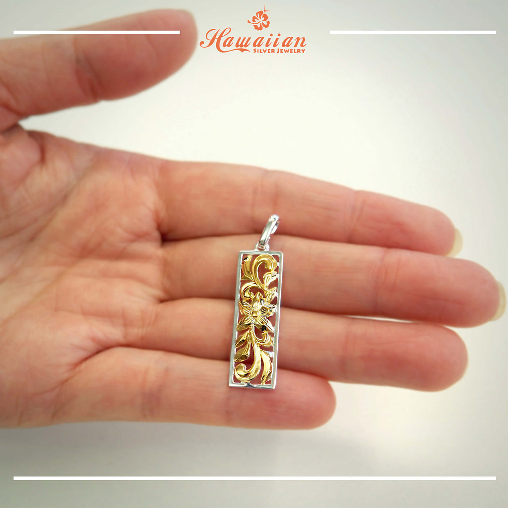 Sterling Silver Vertical Filigree Scroll Bar Pendant Necklace w/ Chain ...