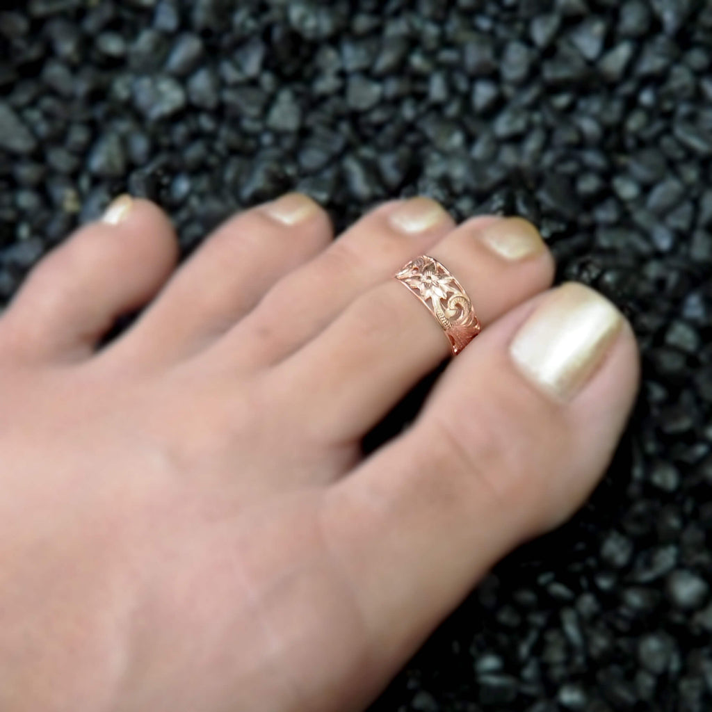 Sterling Silver 6mm Filigree Band Toe Ring – Hawaiian Silver Jewelry
