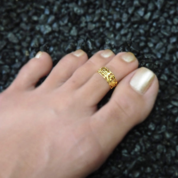 Sterling Silver 6mm Filigree Band Toe Ring – Hawaiian Silver Jewelry