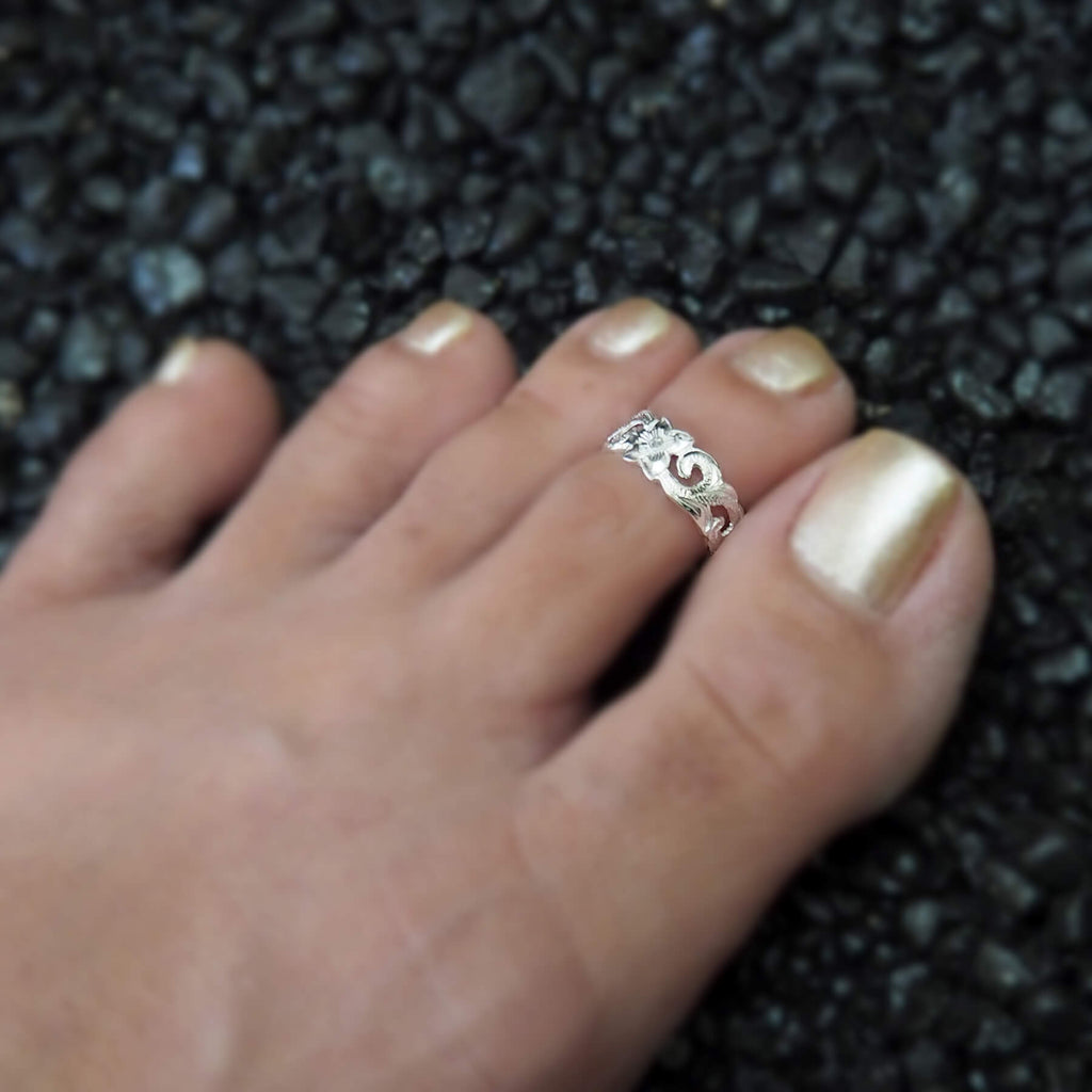 Sterling Silver Scroll Filigree Toe Ring – Hawaiian Silver Jewelry