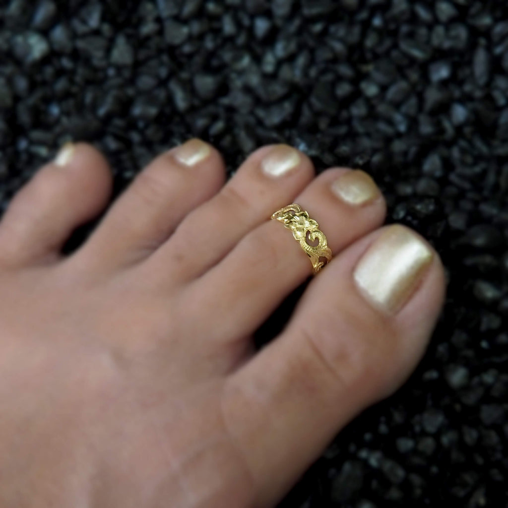Sterling Silver Scroll Filigree Toe Ring – Hawaiian Silver Jewelry